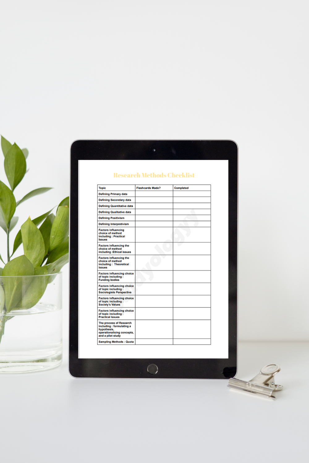 Research Methods Checklist | Studyology